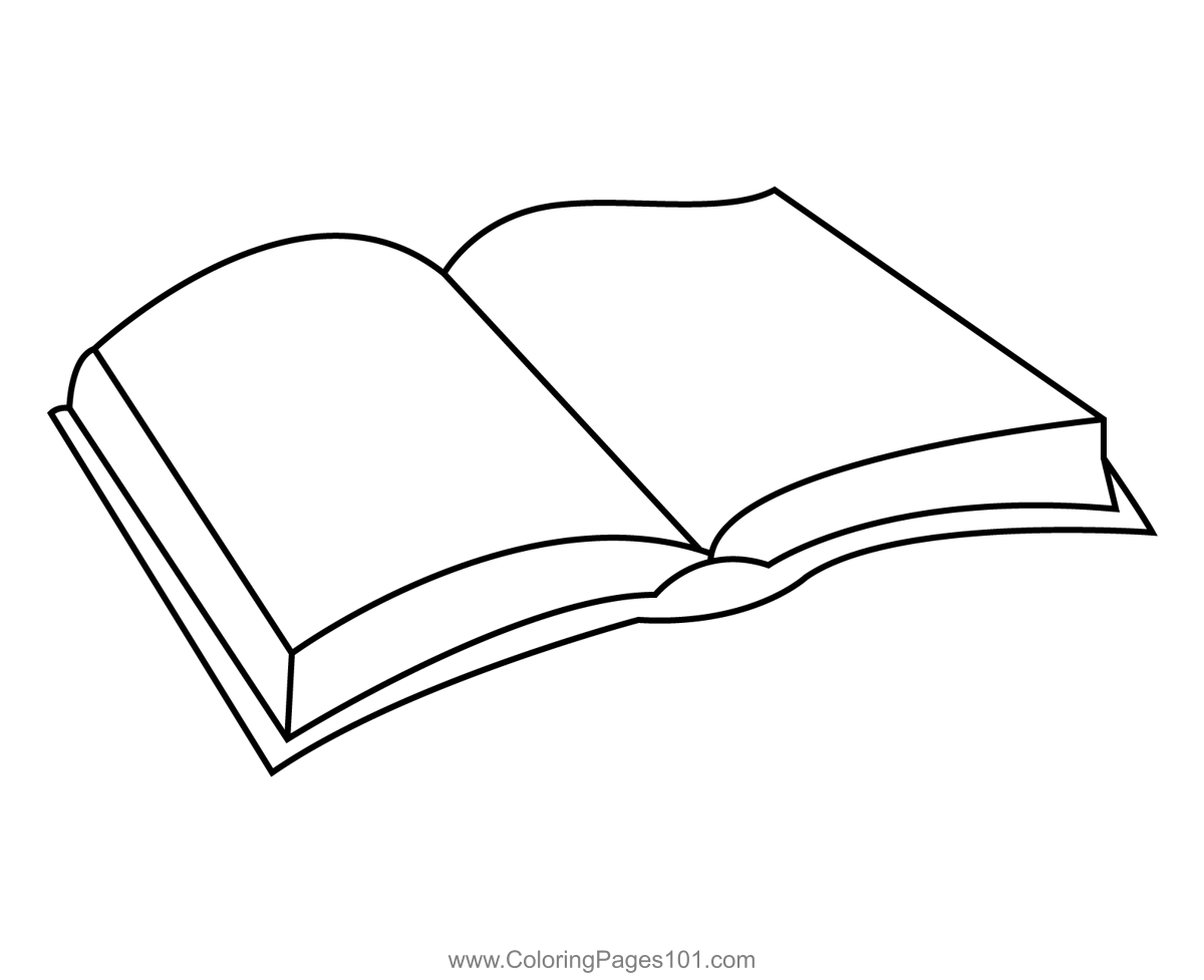 Opened Book Coloring Page for Kids - Free Back to School Printable ...