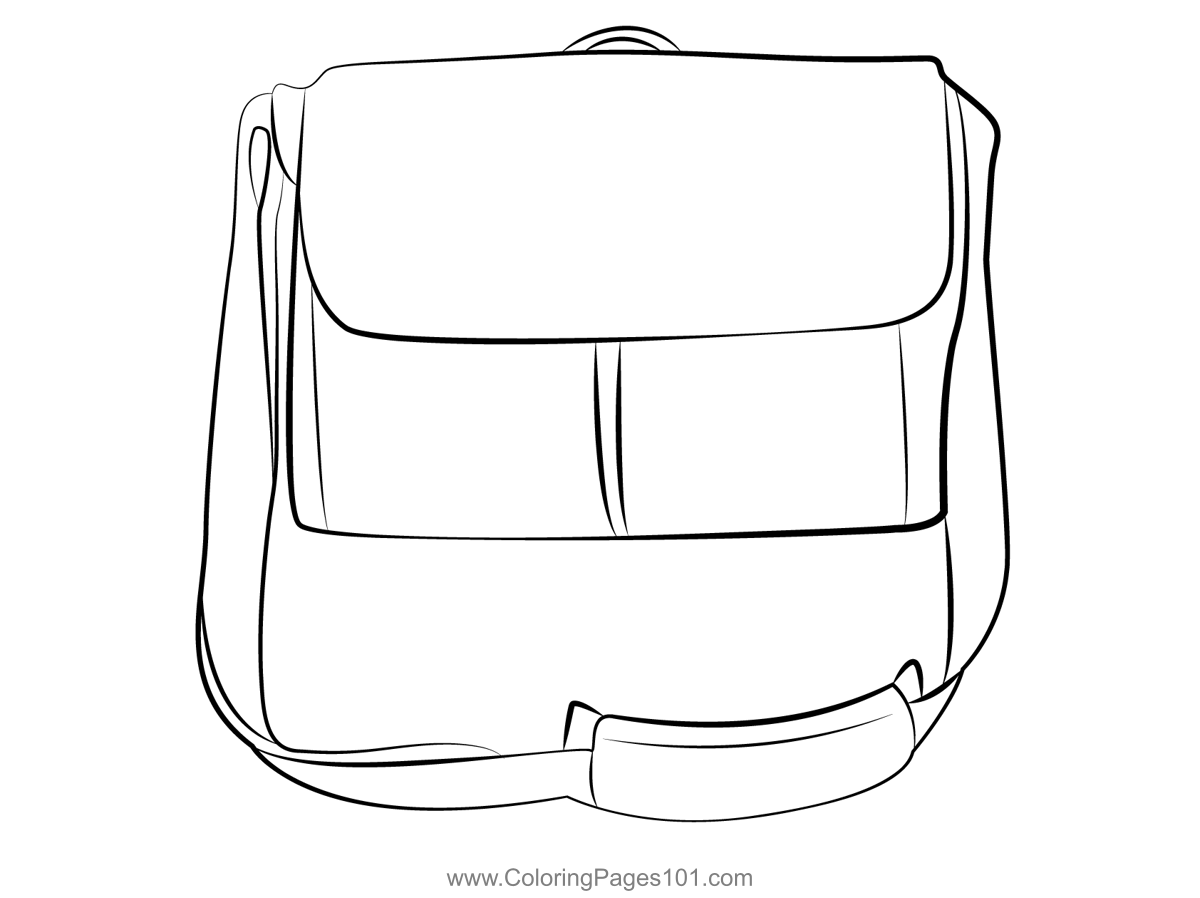 Leather Briefcase Coloring Page for Kids - Free Briefcases Printable ...