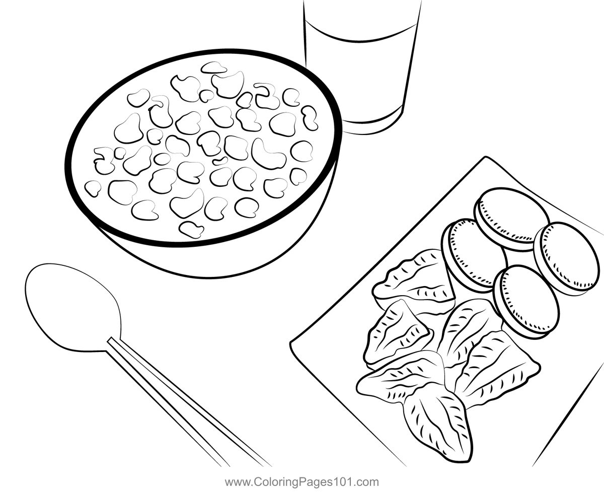 Coloring Breakfast Pages Cereal Food Printable Clipart Cereals Color Coloring Breakfast Pages Cereal Food Printable Clipart Cereals Color