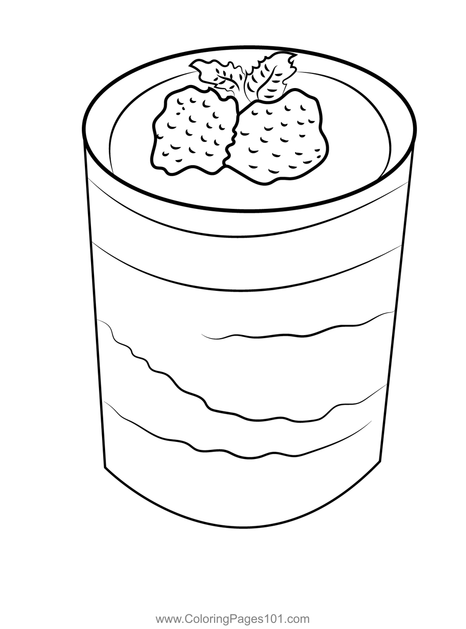 Chocolate Mousse Dessert Coloring Page for Kids - Free Desserts ...