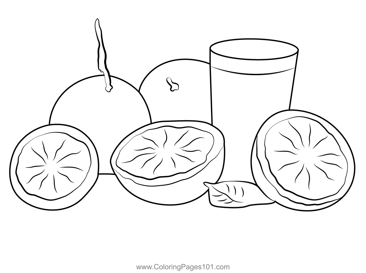 Orange Juice Coloring Page