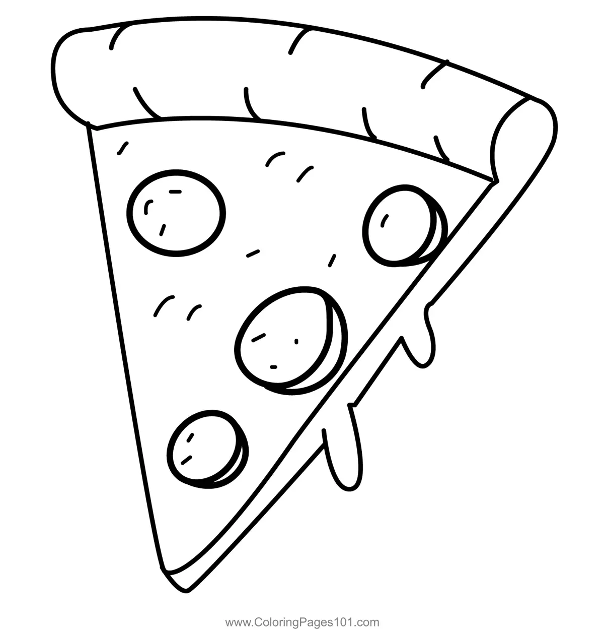 Delicious Pepperoni Pizza Slice Coloring Page for Kids - Free Pizza ...