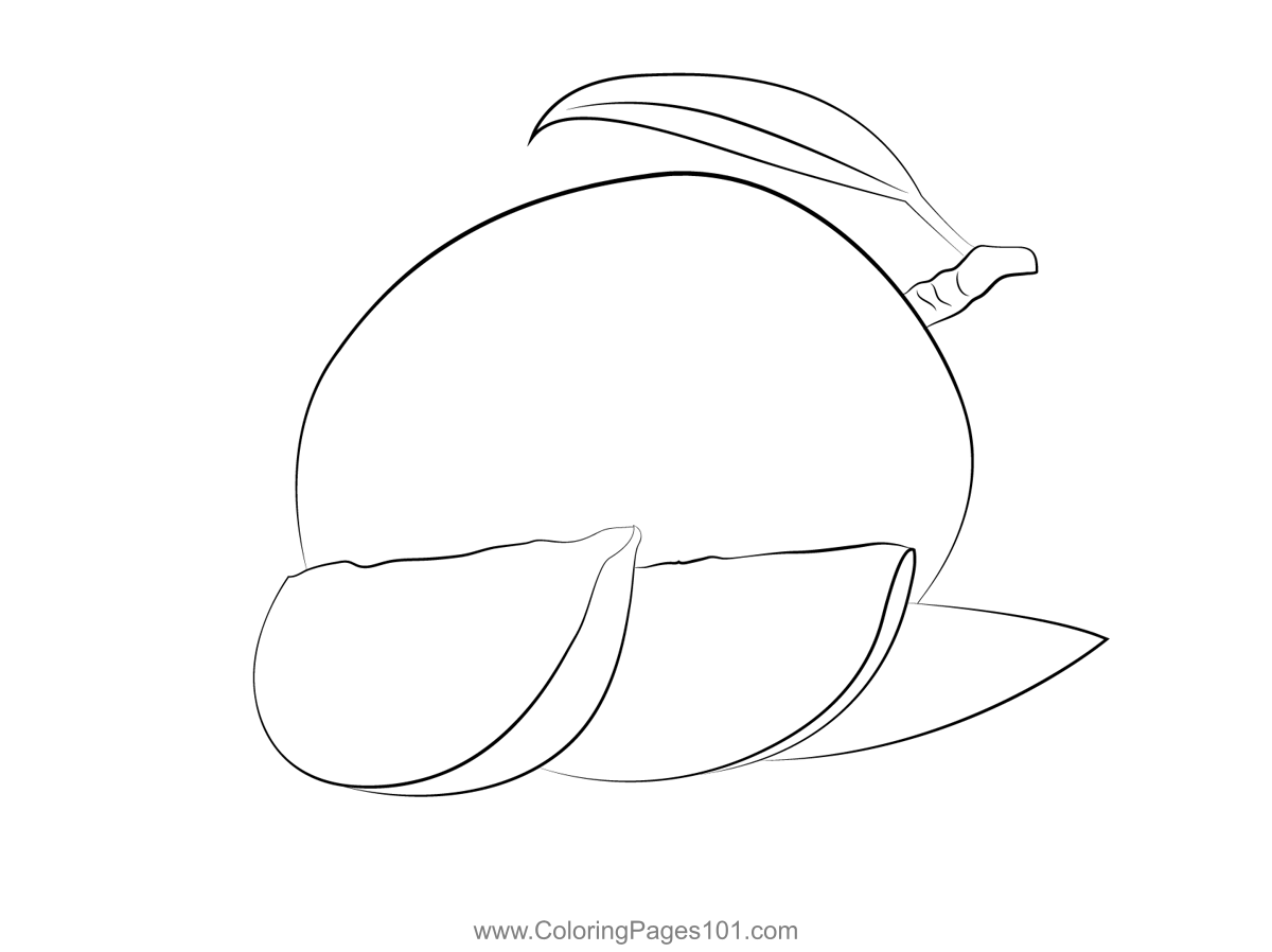 Two Mangoes Fetch Coloring Page for Kids - Free Mango Printable ...