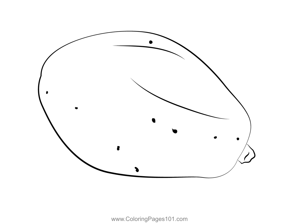 Yellow Papaya Coloring Page for Kids - Free Papaya Printable Coloring ...