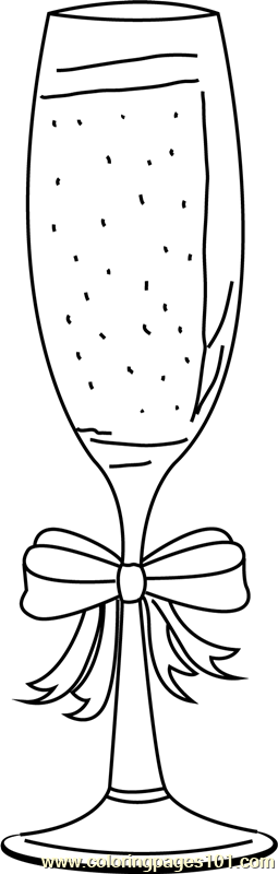 Christmas Champagne Coloring Page for Kids - Free Christmas ...