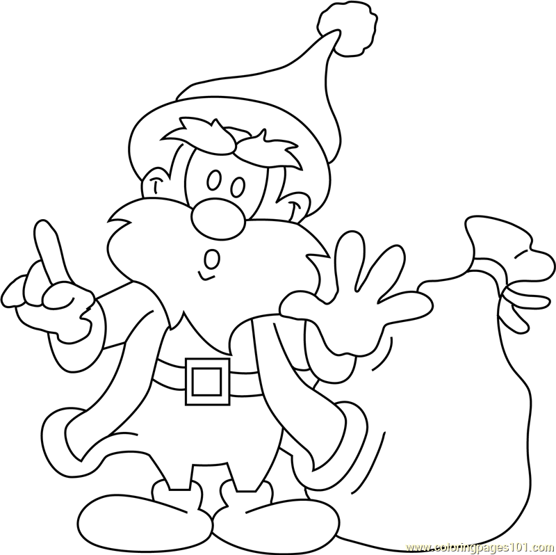 Dwarf Santa Coloring Page for Kids - Free Santa Claus Printable ...