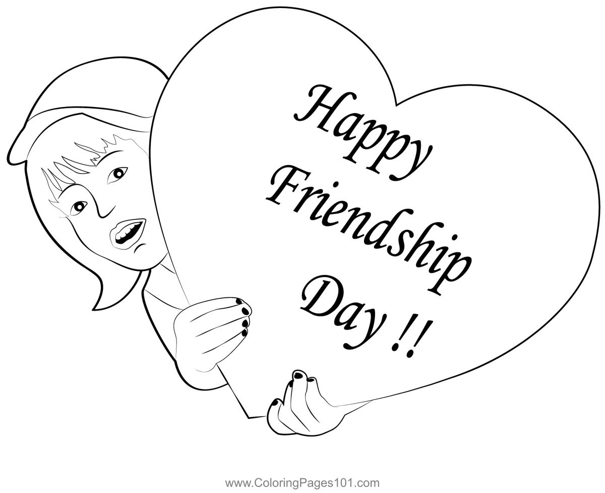 Happy Friendship Day Coloring Page for Kids - Free Friendship Day ...