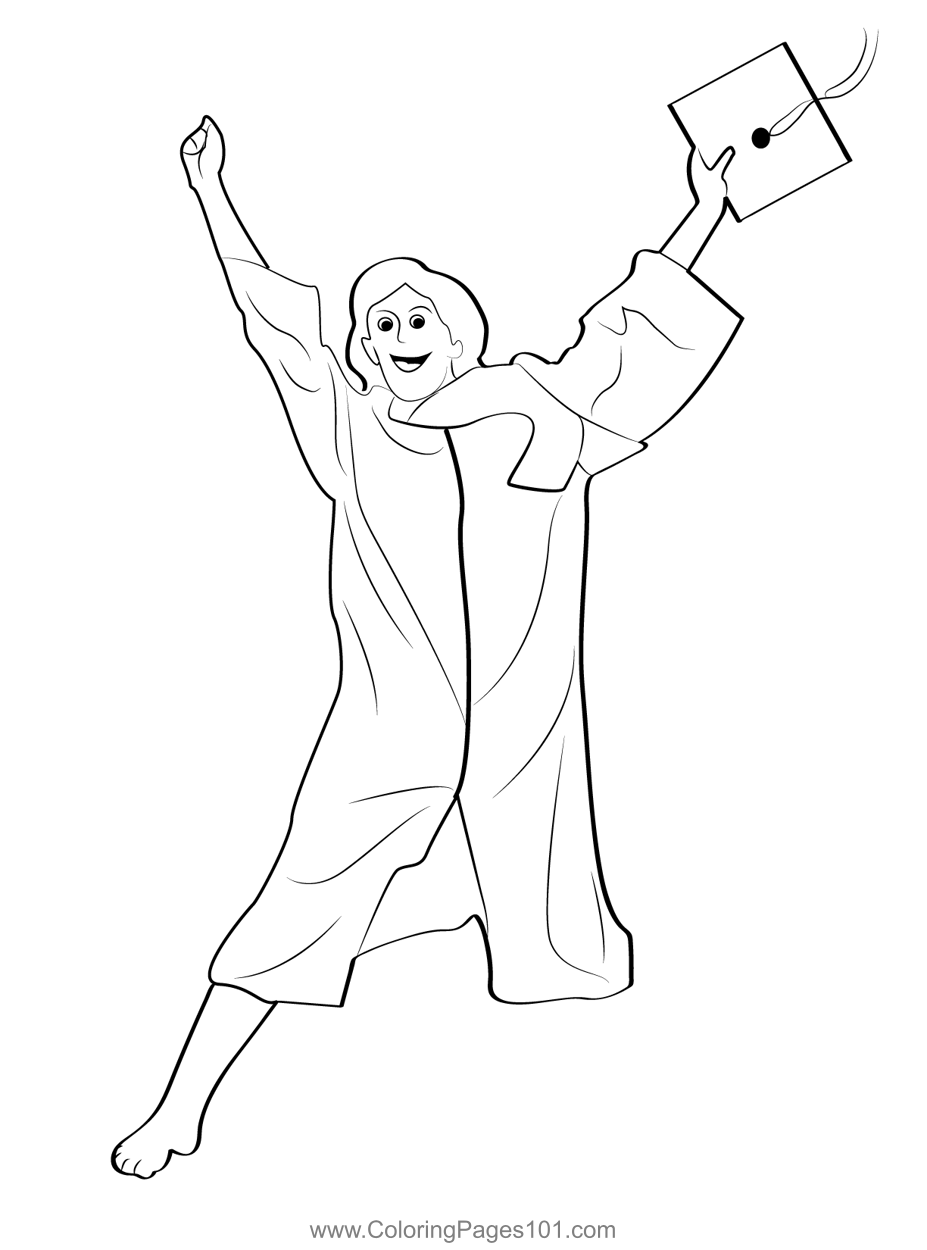 Students Celebrating Graduation Coloring Page for Kids - Free ...