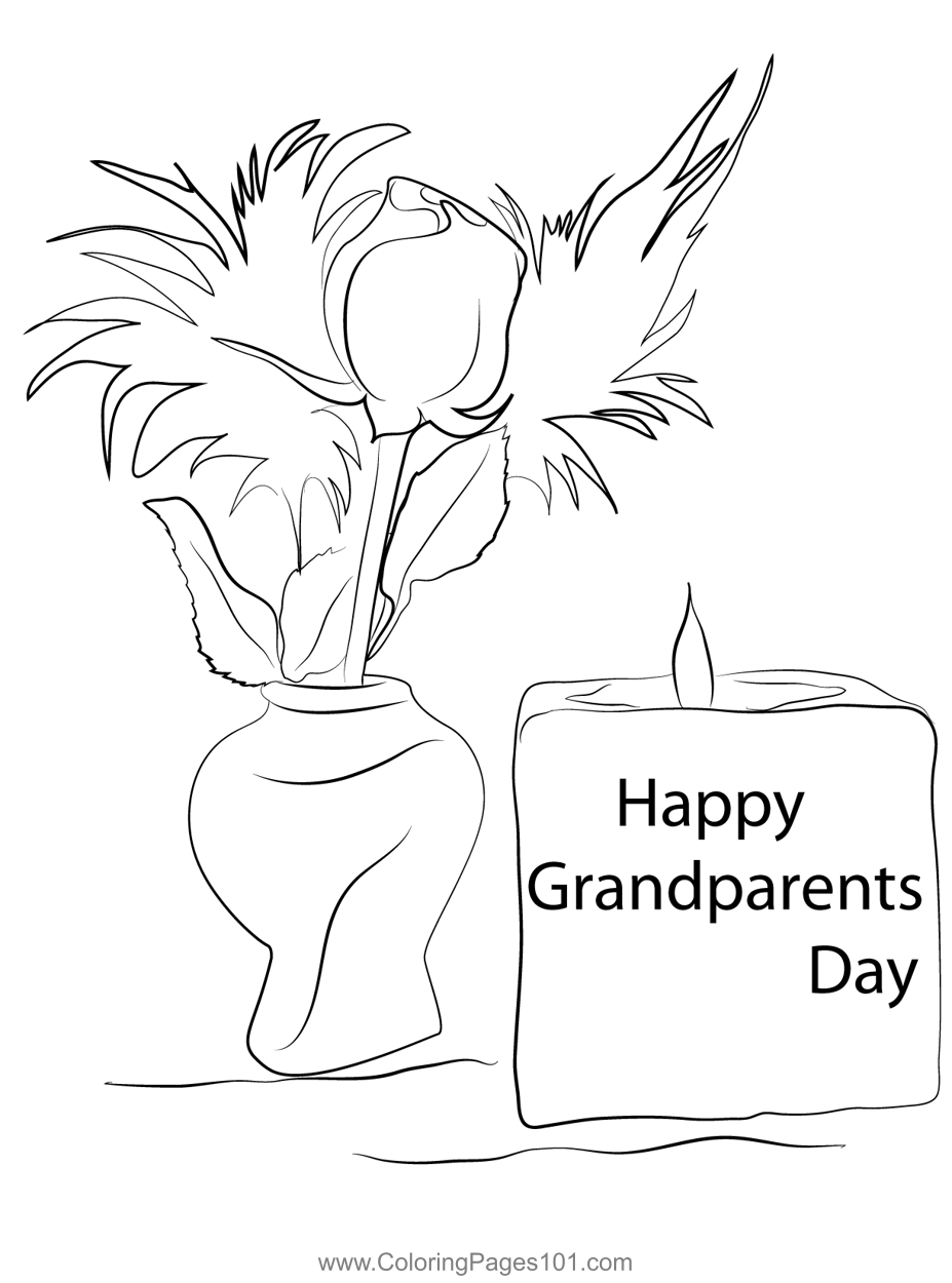 For All Grandparents Coloring Page for Kids - Free Grandparents' Day ...