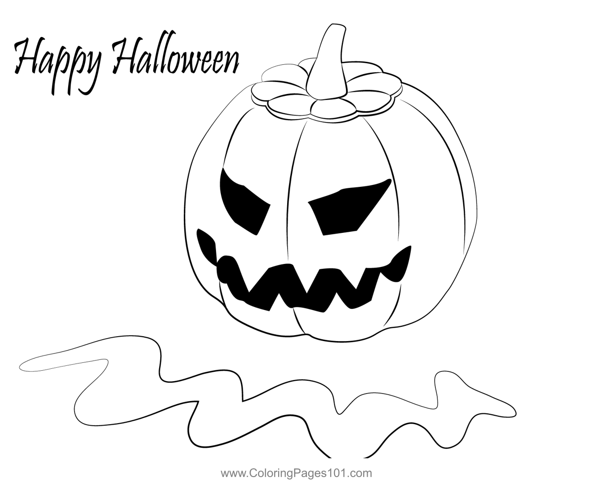 Angry Halloween Pumpkin Coloring Page for Kids - Free Halloween ...