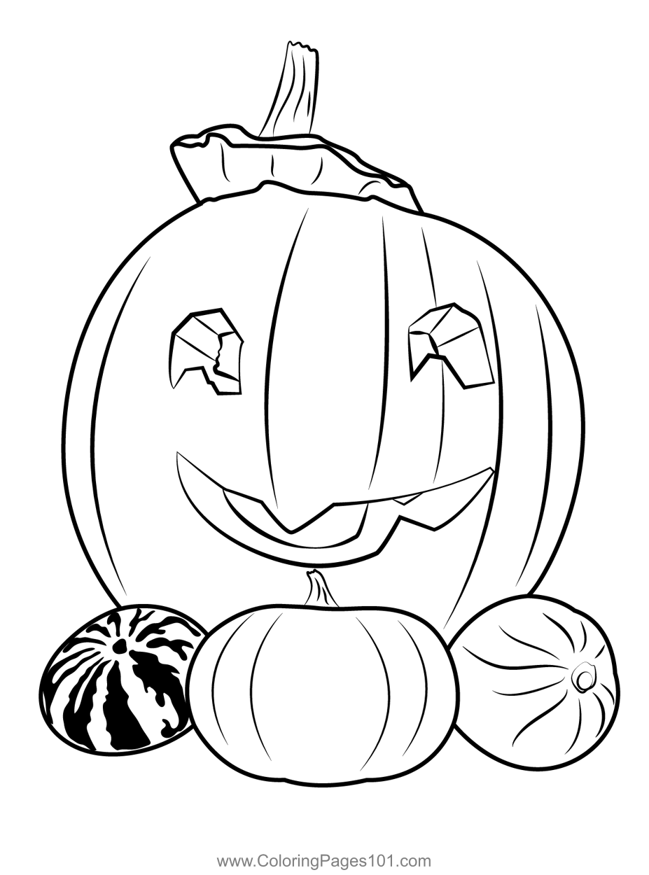 Carved Halloween Pumpkins Coloring Page for Kids - Free Halloween ...
