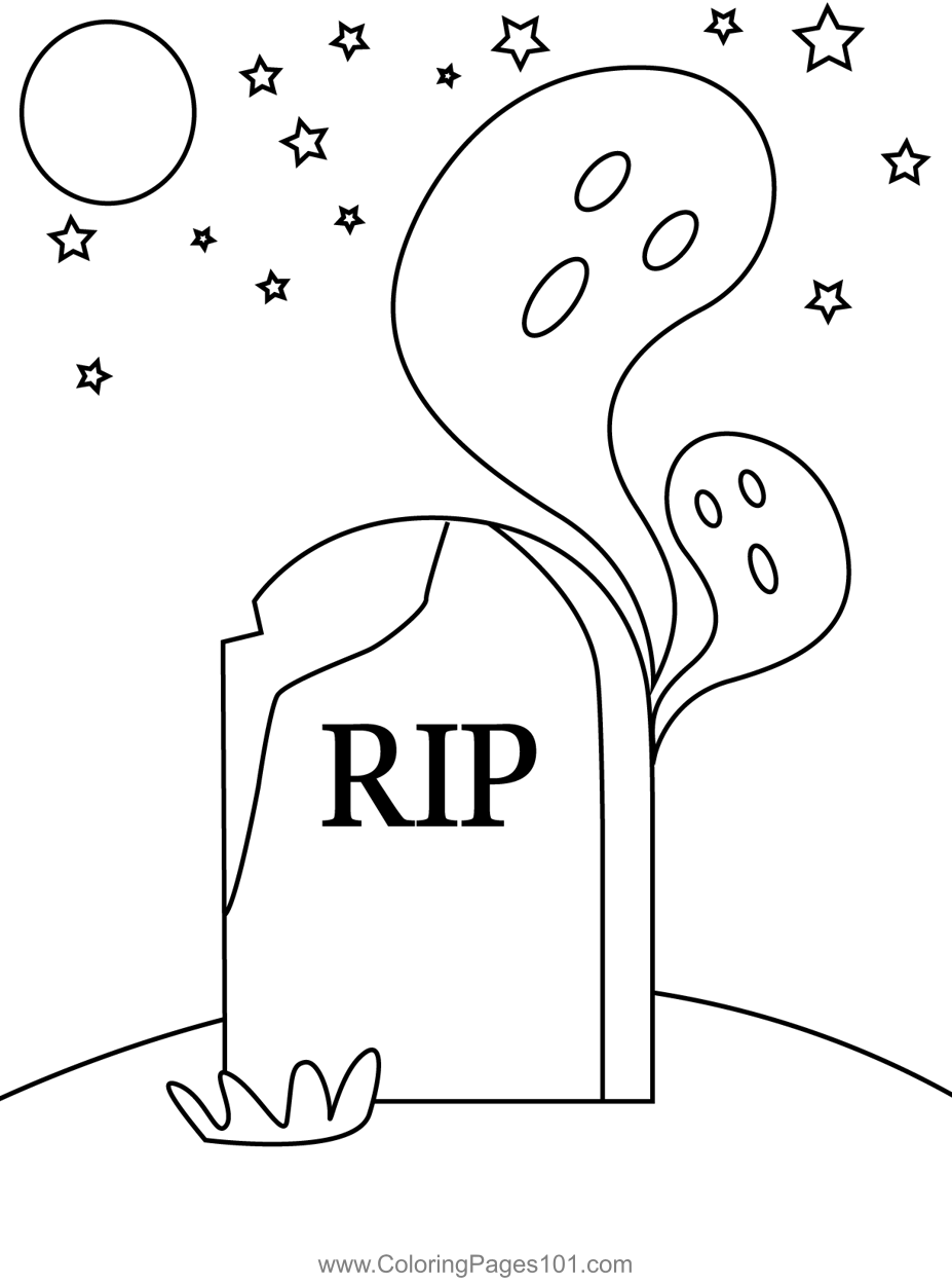Tombstone Drawing Headstone Template Coloring Clipart Gravestone ...
