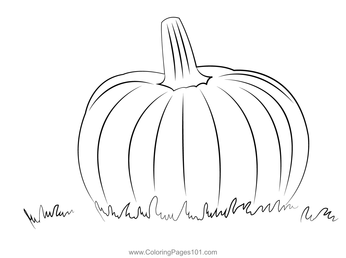 Pumpinks In Grass Coloring Page for Kids - Free Halloween Printable ...