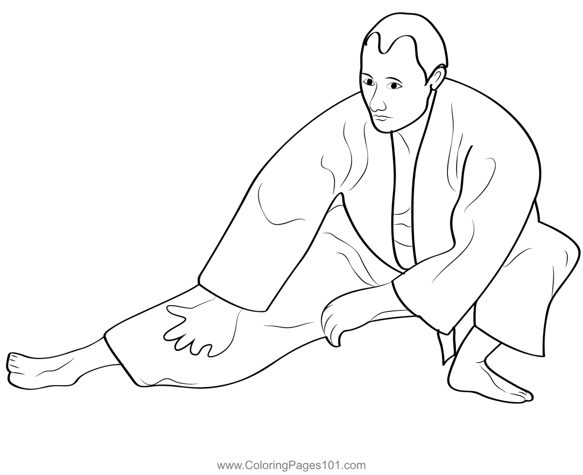 Judo Training Coloring Page for Kids - Free National Sports Day ...