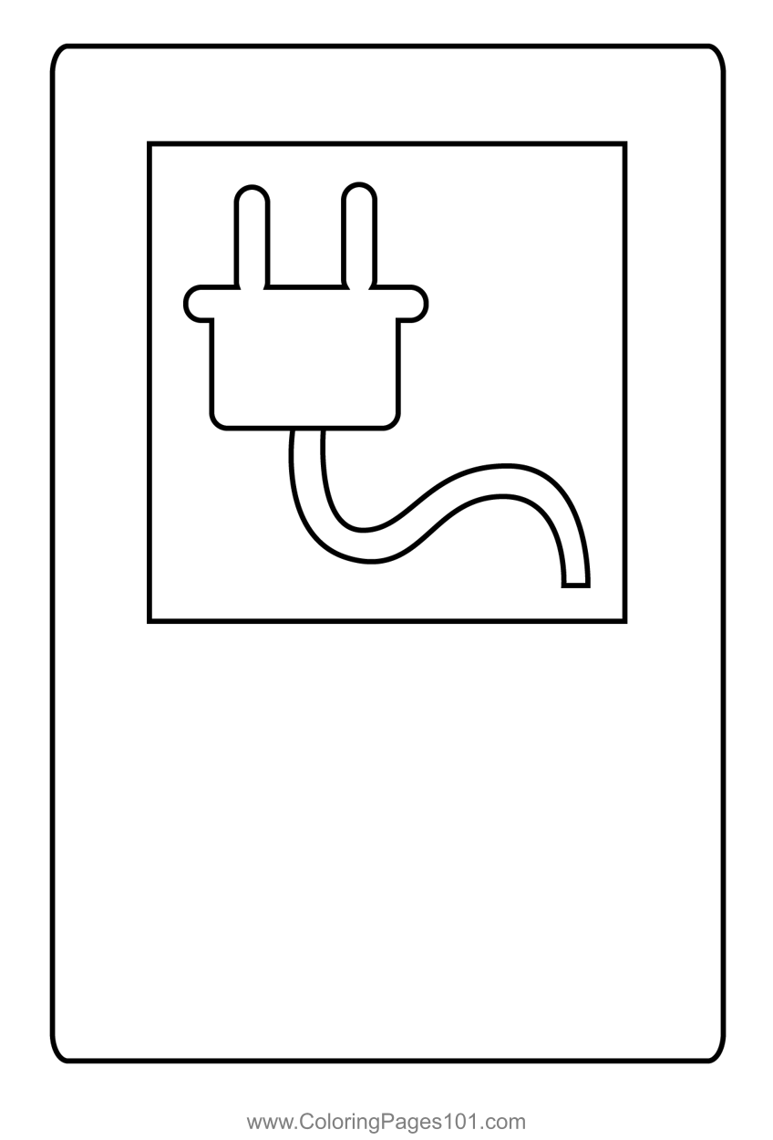 Electric Plug Coloring Page for Kids - Free Electronic Gadgets ...