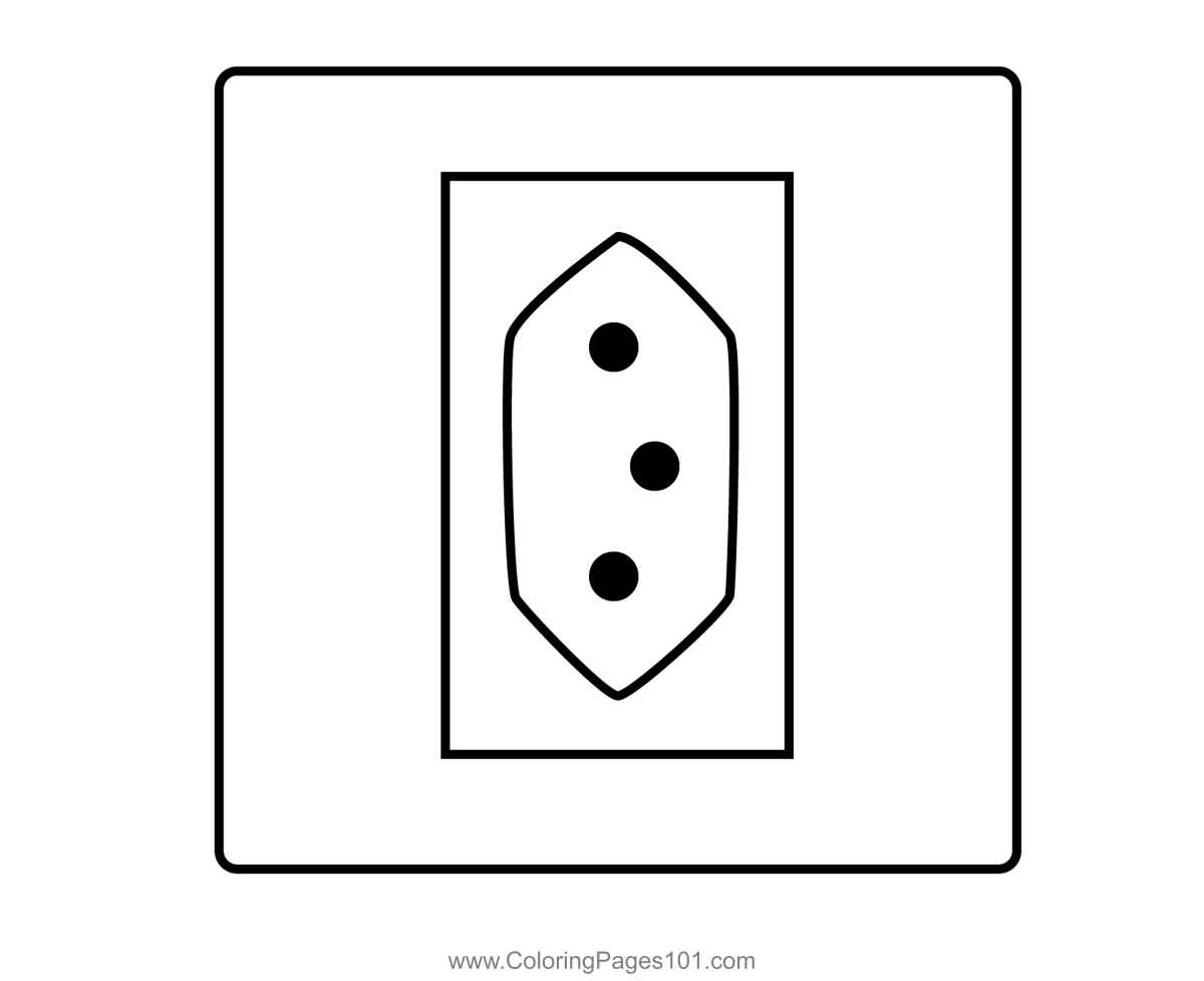 Socket Coloring Page for Kids - Free Electronic Gadgets Printable ...