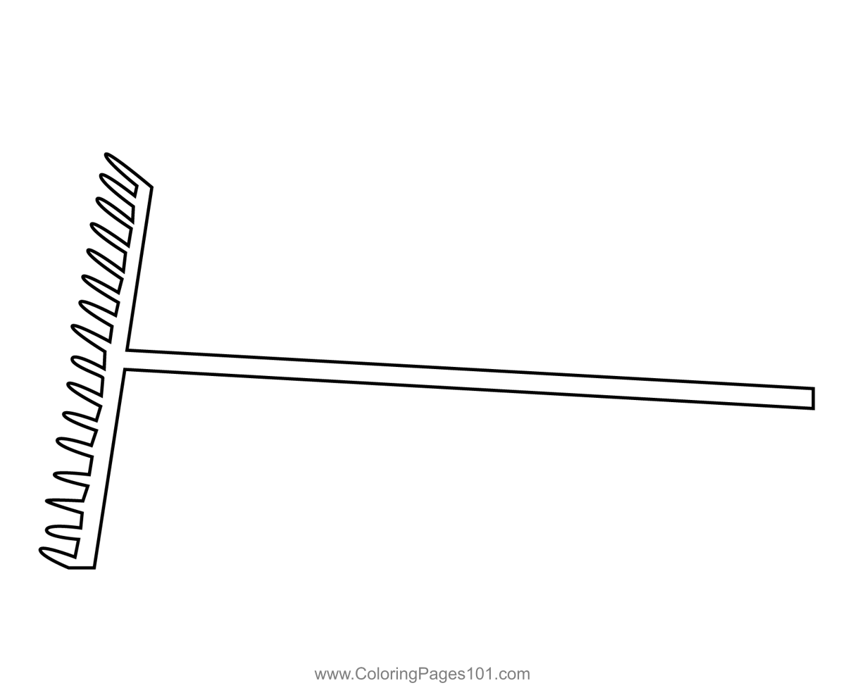 Lawn Rake Coloring Page for Kids - Free Everyday Objects Printable ... Lawn Rake Coloring Page for Kids - Free Everyday Objects Printable ...
