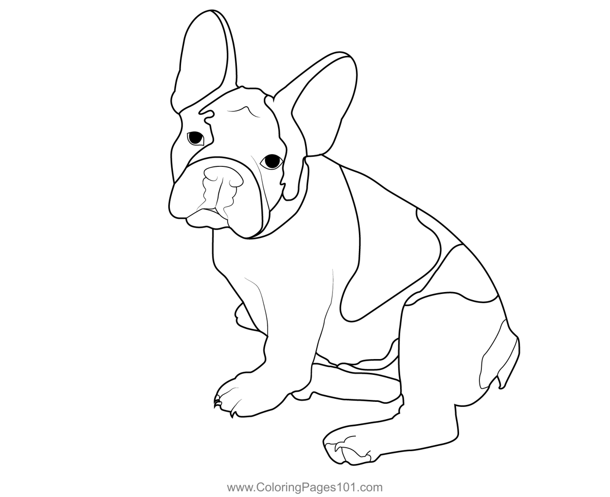 French Bulldog Coloring Page for Kids - Free Dog Printable Coloring ...
