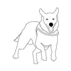 Dog Sitting Posture Coloring Page for Kids - Free Dog Printable ...