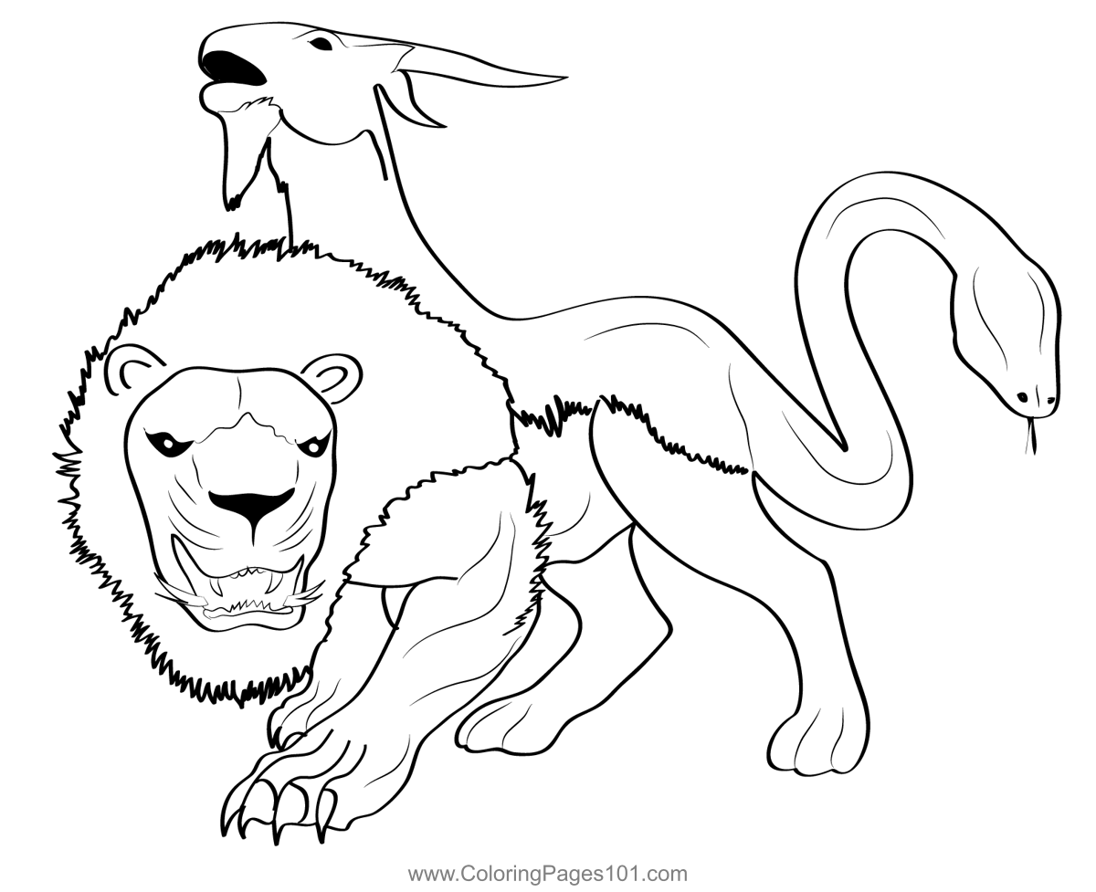 Chimera Coloring Page for Kids - Free Chimeras Printable Coloring Pages ...