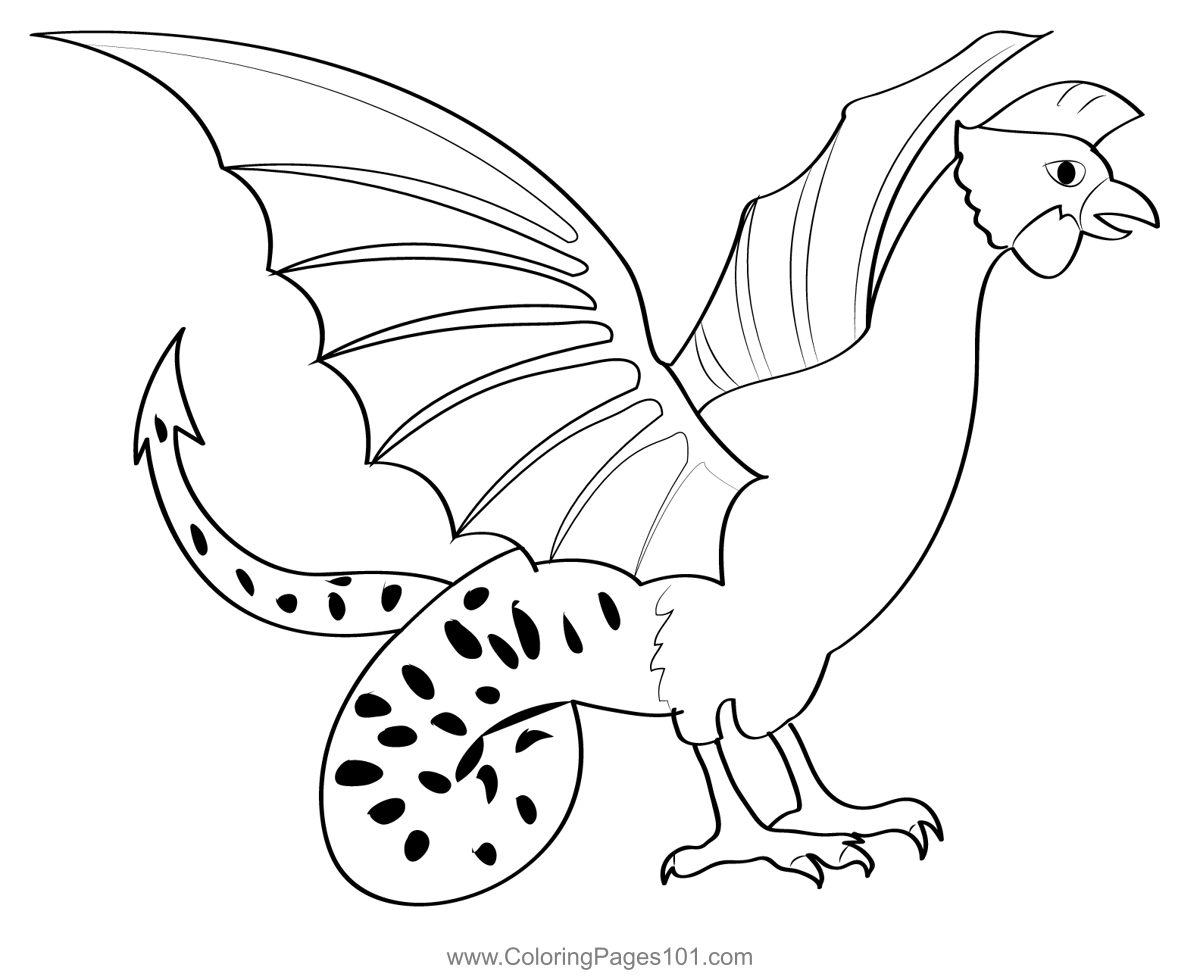 Cockatrice 13 Coloring Page for Kids - Free Cockatrices Printable ...