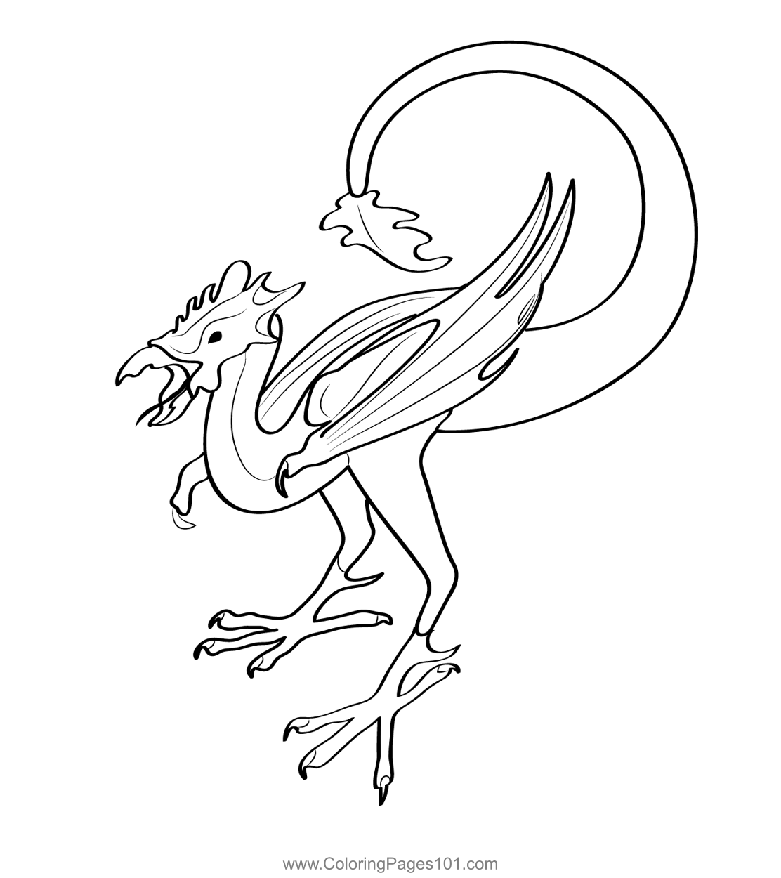 Cockatrice 3 Coloring Page for Kids - Free Cockatrices Printable ...
