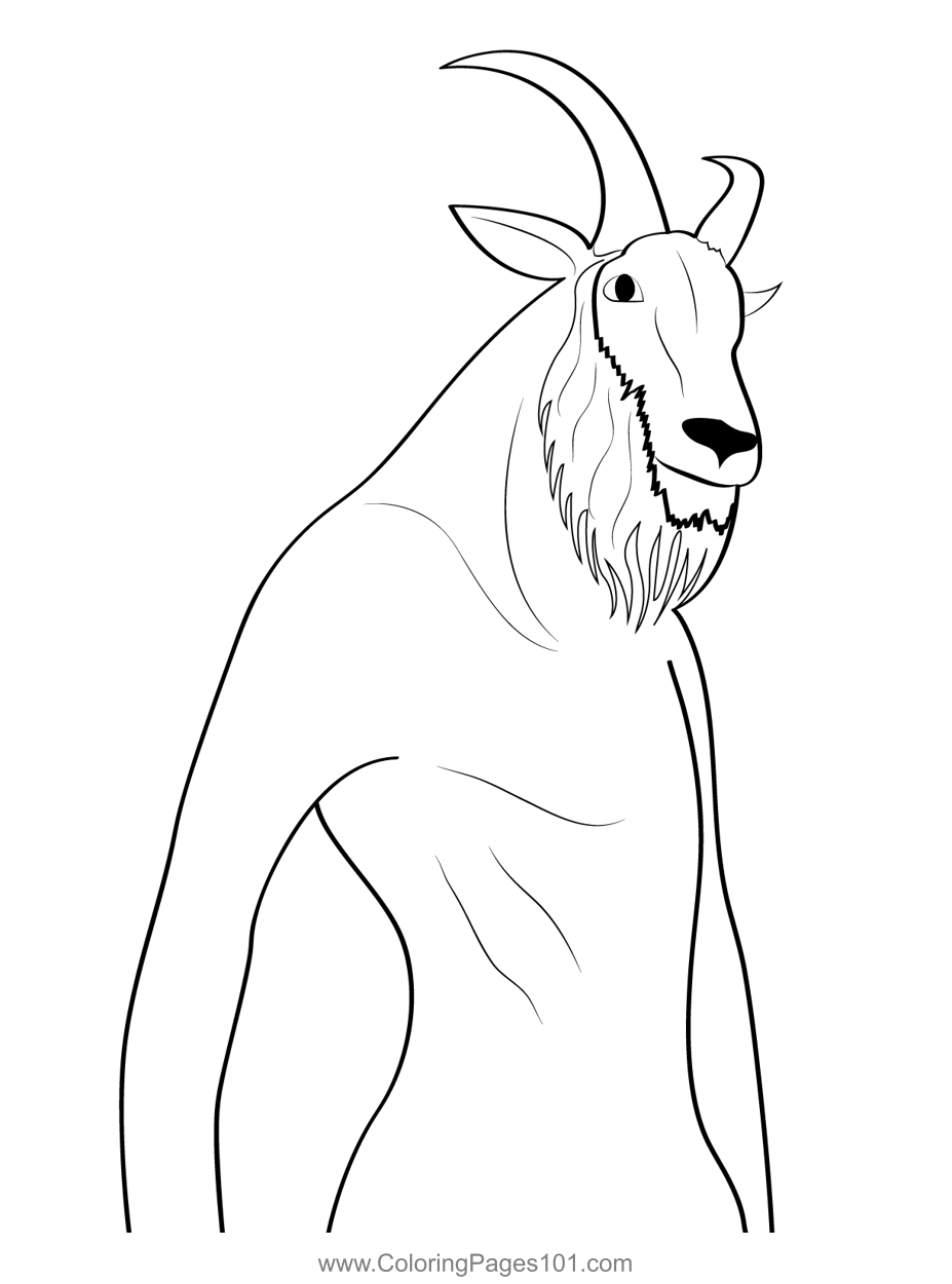 Grover Underwood Satyr Full Body Sketch Coloring Page