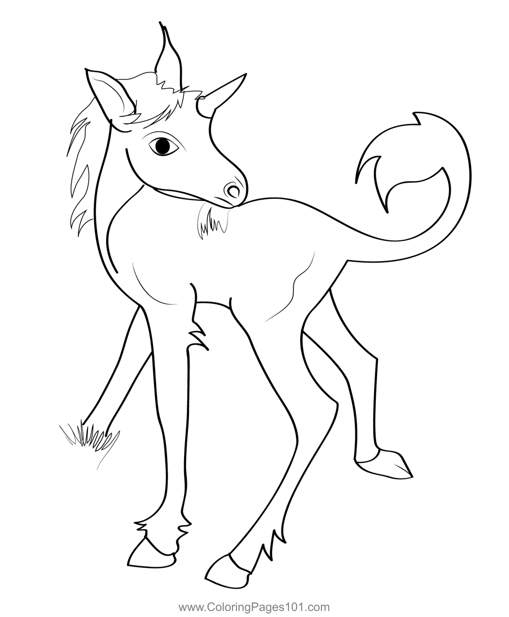 Baby Unicorn Coloring Page for Kids - Free Unicorns Printable Coloring ...