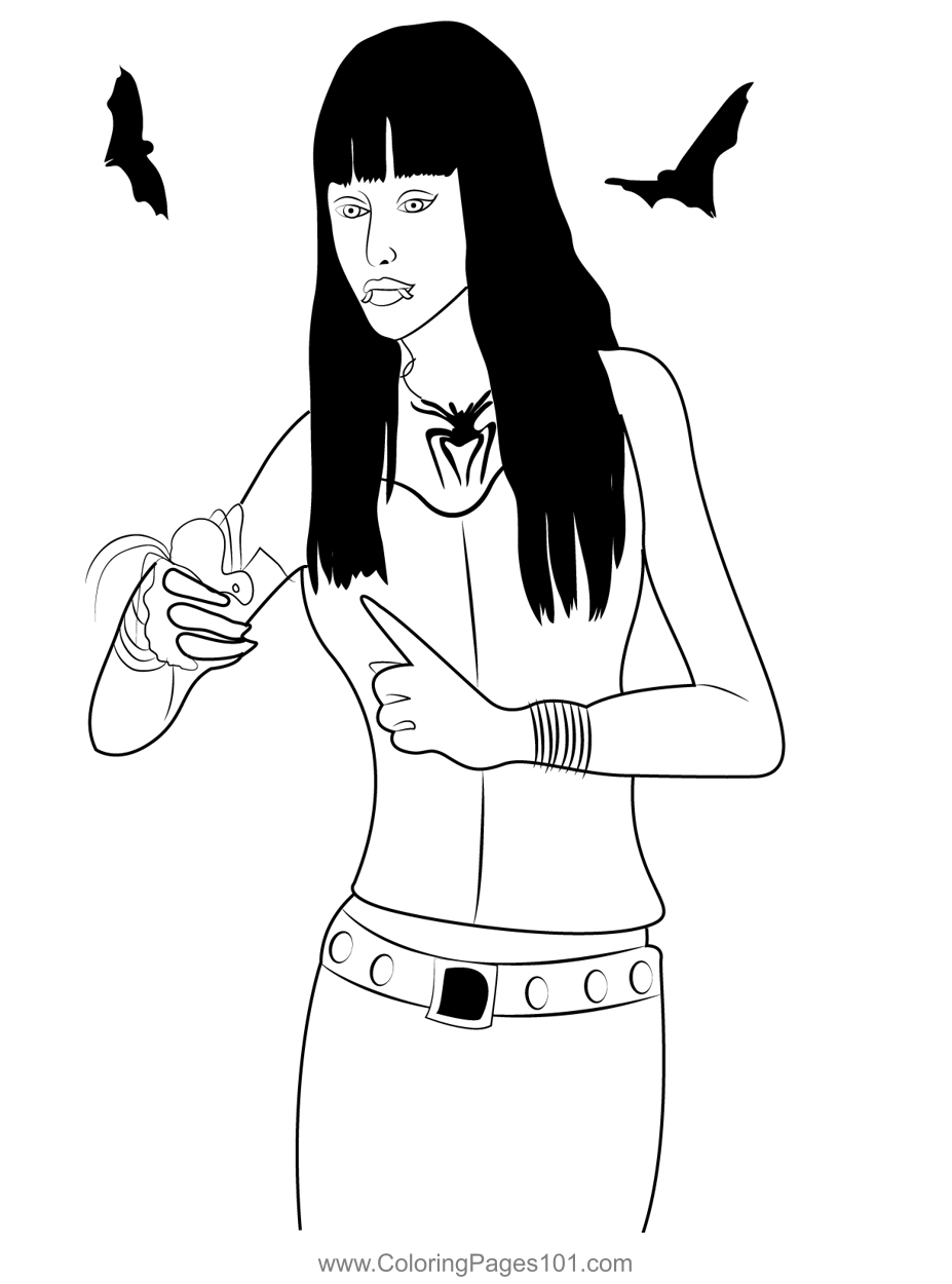 Vampire 16 Coloring Page for Kids - Free Vampires Printable Coloring ...