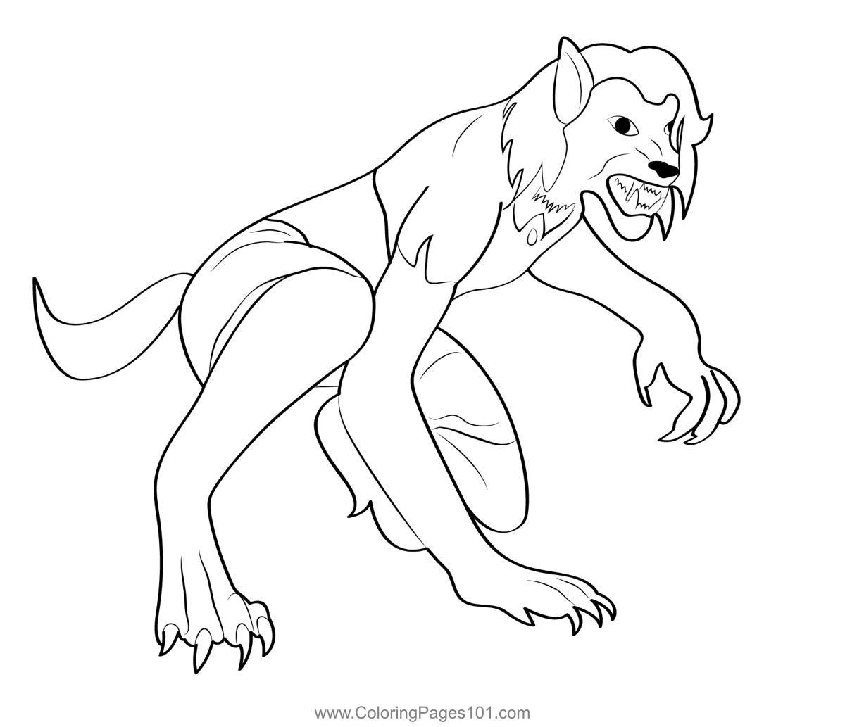 Werewolf9 Coloring Page For Kids Free Werewolves Printable Coloring