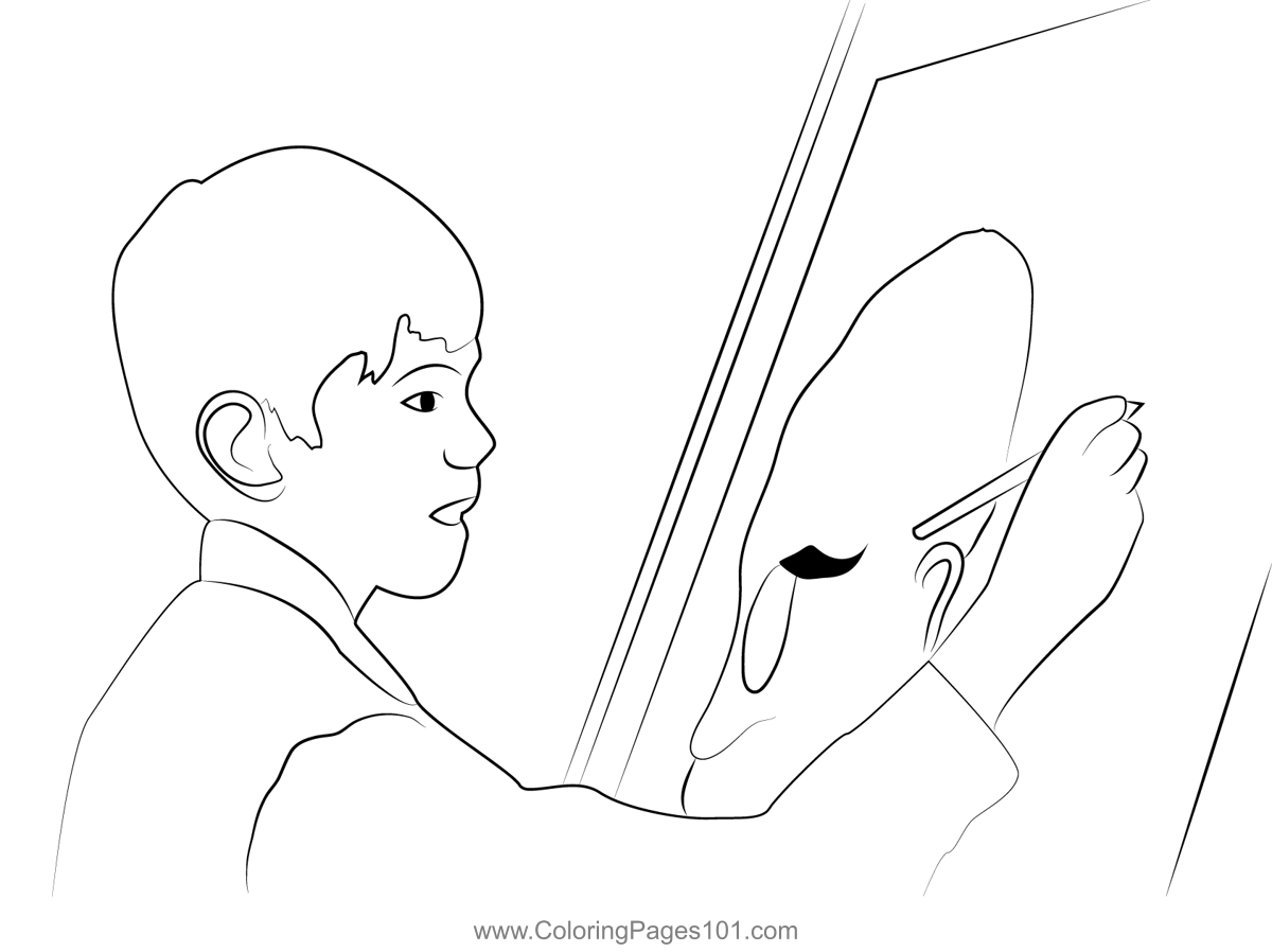 Painter Kid Coloring Page for Kids - Free Boys Printable Coloring Pages ...