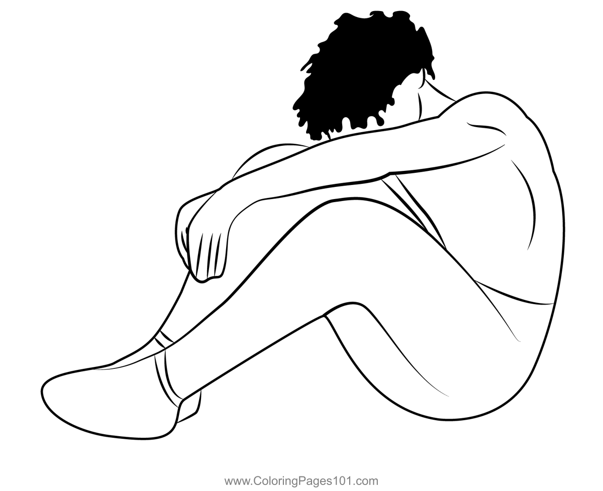 Sitting Boy Coloring Page for Kids - Free Boys Printable Coloring Pages ...