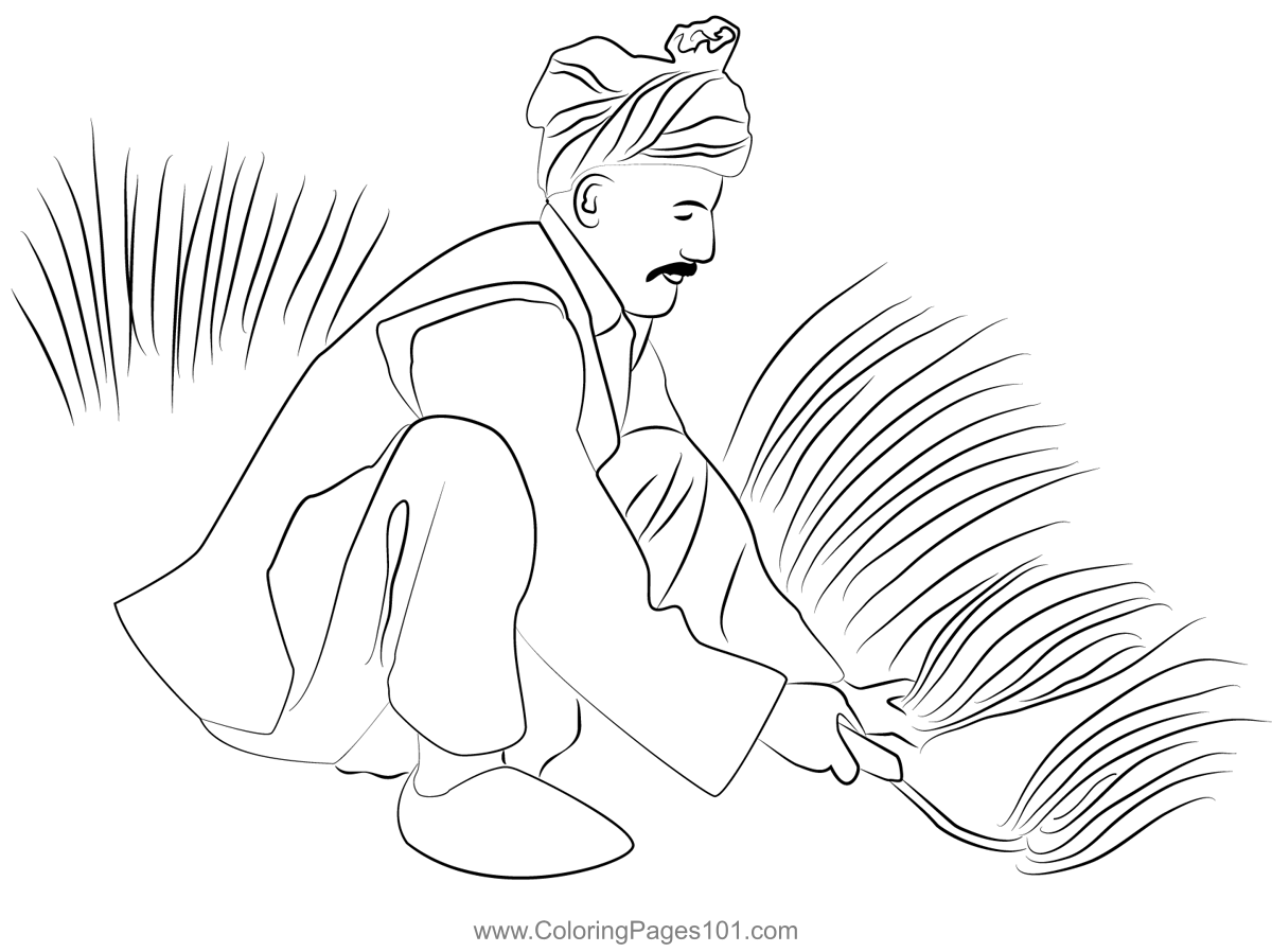 Farmer Printable Coloring Pages