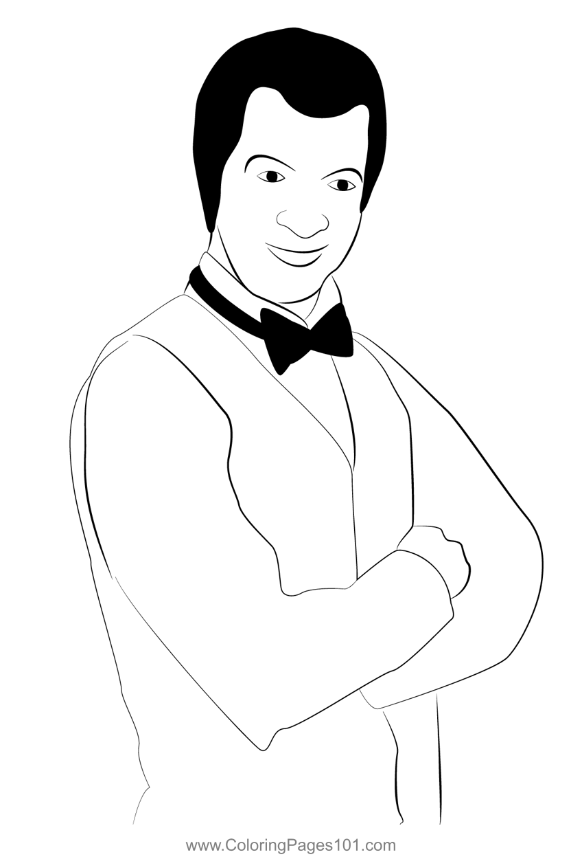 Man with a Bow Coloring Page for Kids - Free Men Printable Coloring ...