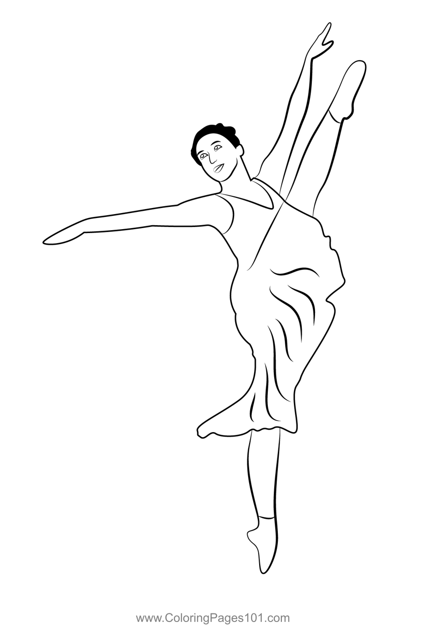 Dancer Women Coloring Page for Kids - Free Women Printable Coloring ...