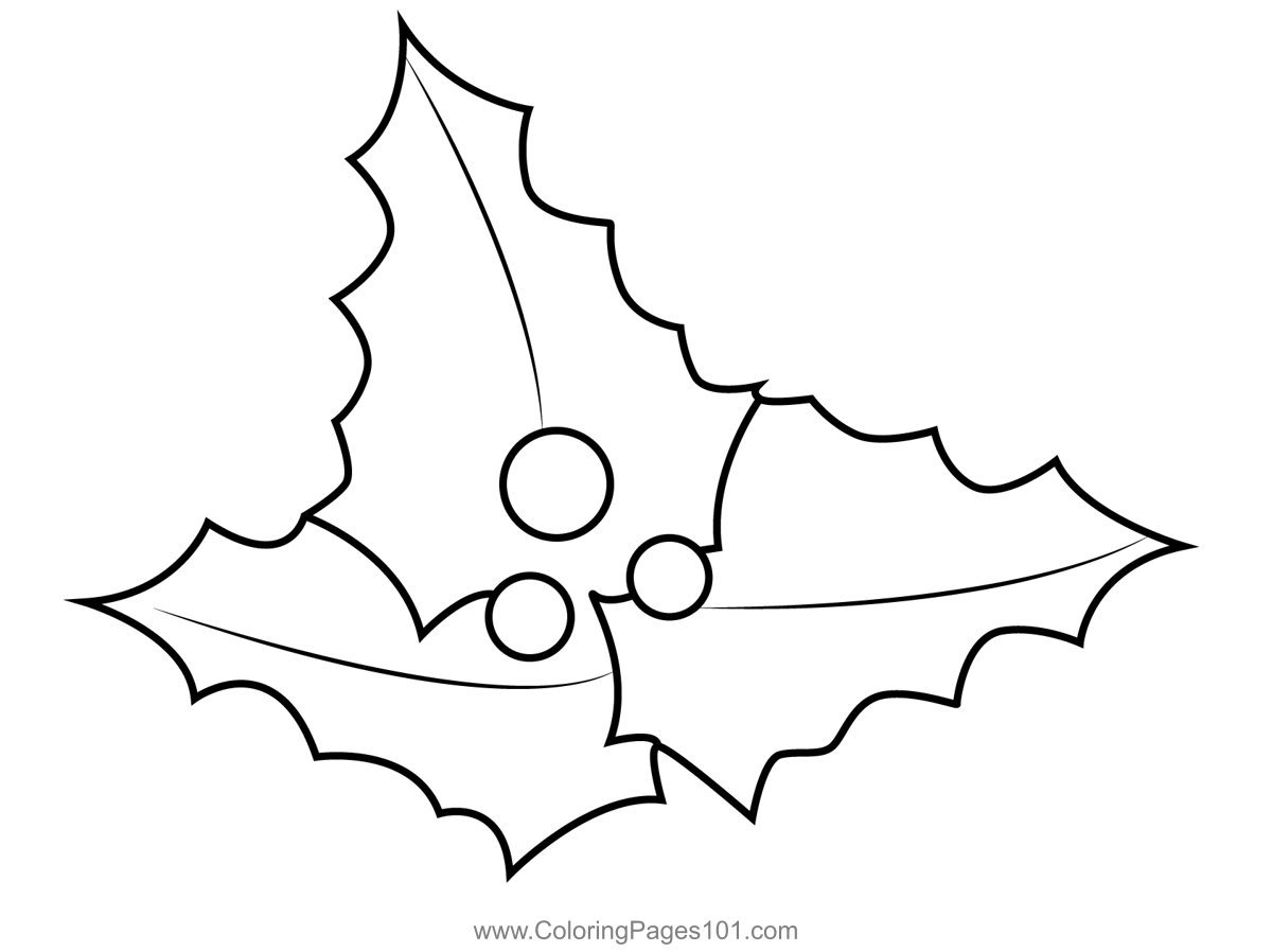 Holly Leaf Coloring Page