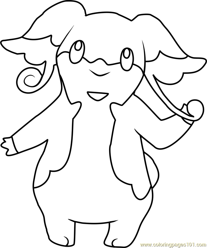 Audino Pokemon Coloring Page for Kids - Free Pokemon Printable Coloring ...
