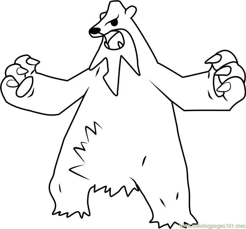 Beartic Pokemon Coloring Page for Kids - Free Pokemon Printable ...