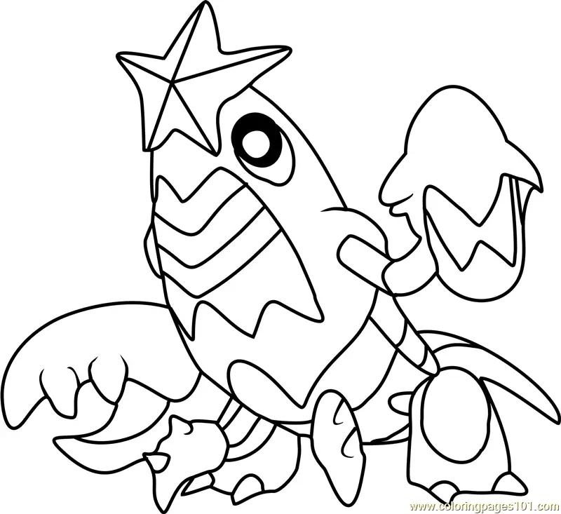 Crawdaunt Pokemon Coloring Page for Kids - Free Pokemon Printable ...