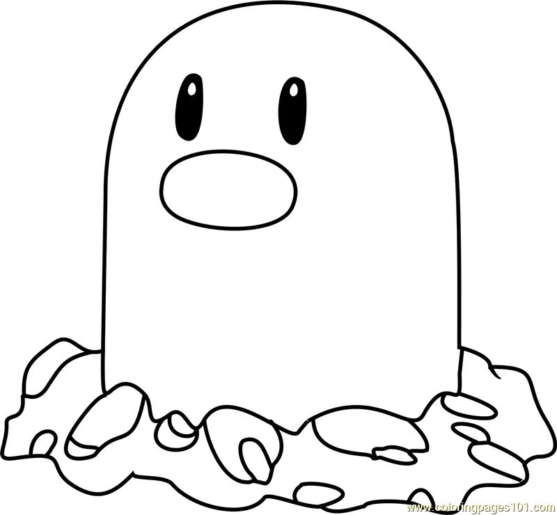 Diglett Pokemon Coloring Page for Kids - Free Pokemon Printable ...