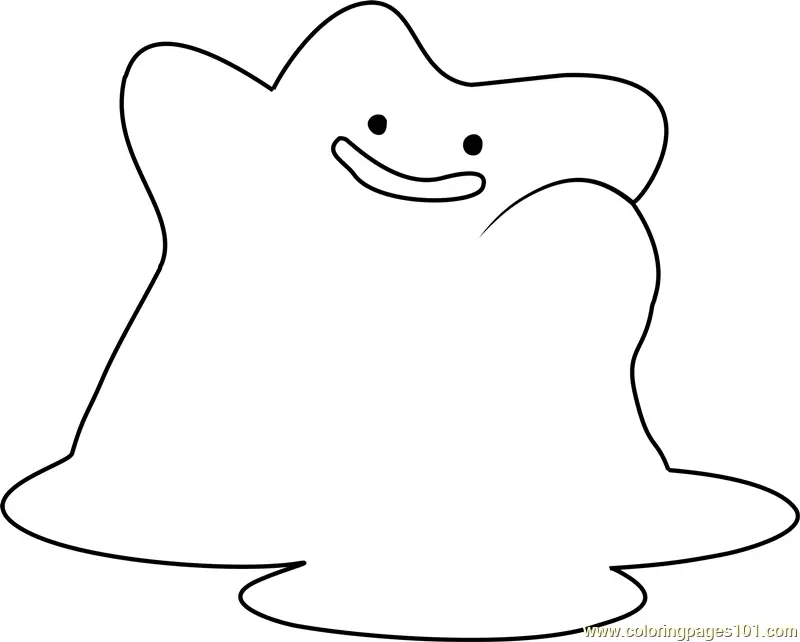 Ditto Pokemon Coloring Page for Kids - Free Pokemon Printable Coloring ...