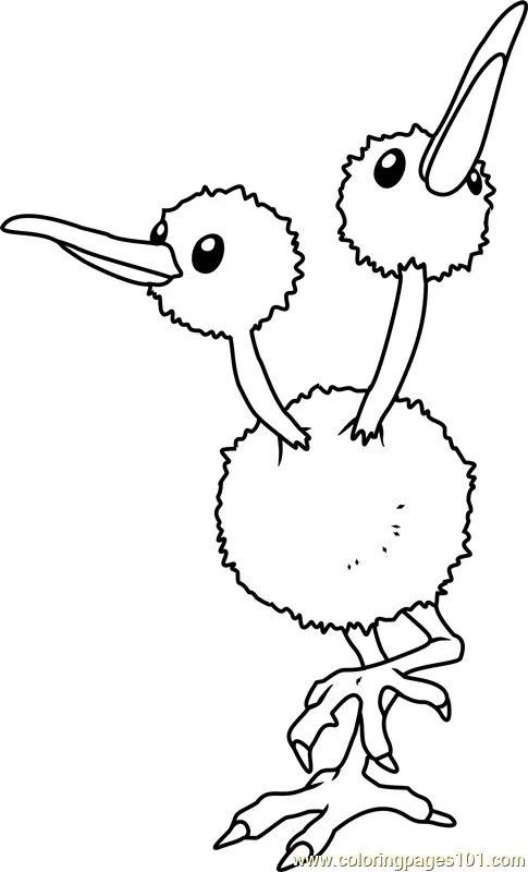 Doduo Pokemon Coloring Page for Kids - Free Pokemon Printable Coloring ...
