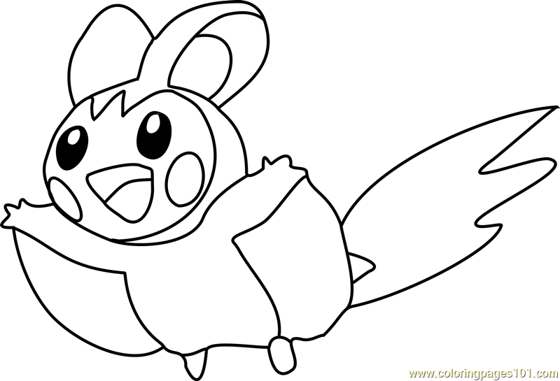 Emolga Pokemon Coloring Page - Free Pokémon Coloring Pages ...
