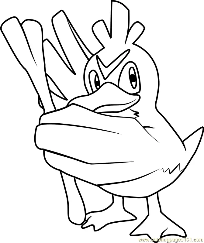 Farfetch'd Pokemon Coloring Page for Kids - Free Pokemon Printable ...