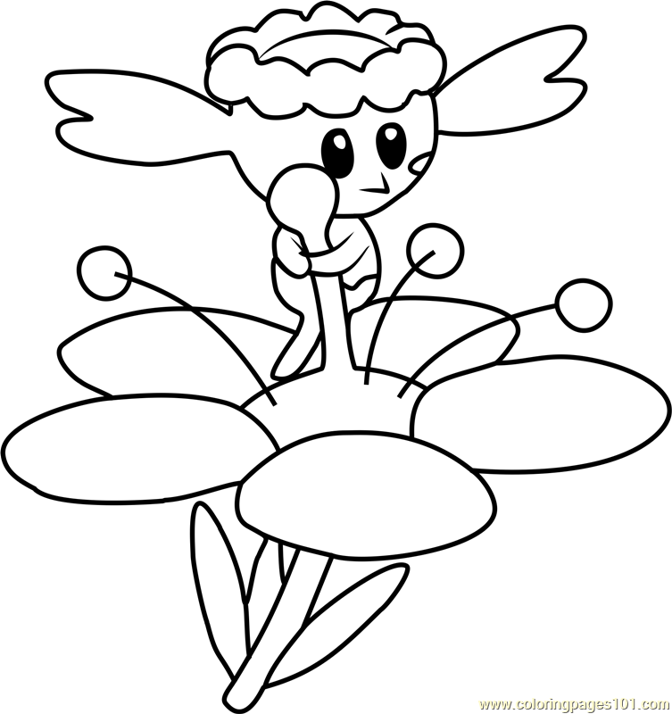 Flabebe Pokemon Coloring Pages Sketch Coloring Page