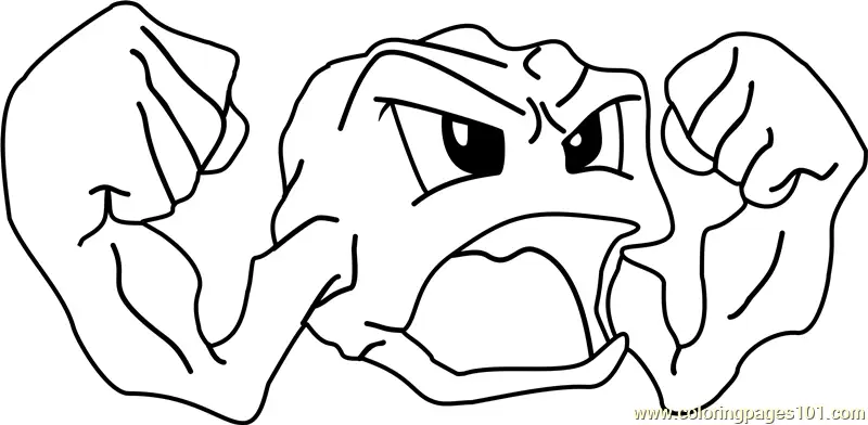 Geodude Pokemon Coloring Page for Kids - Free Pokemon Printable ...