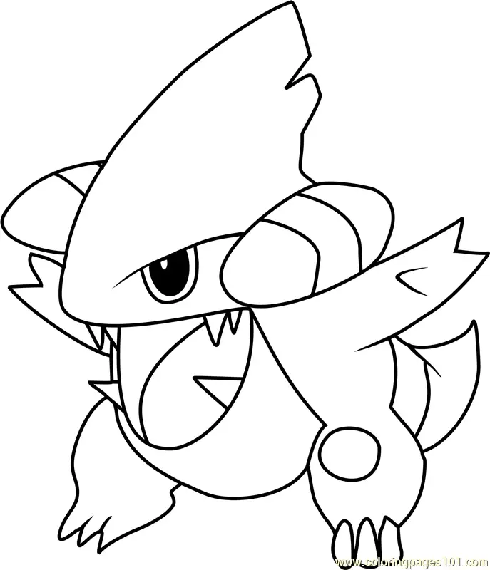 Gible Pokemon Coloring Page for Kids - Free Pokemon Printable Coloring ...