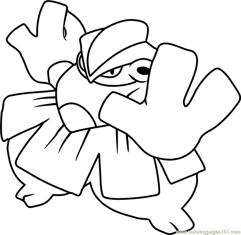 Hariyama Pokemon Coloring Page for Kids - Free Pokemon Printable ...