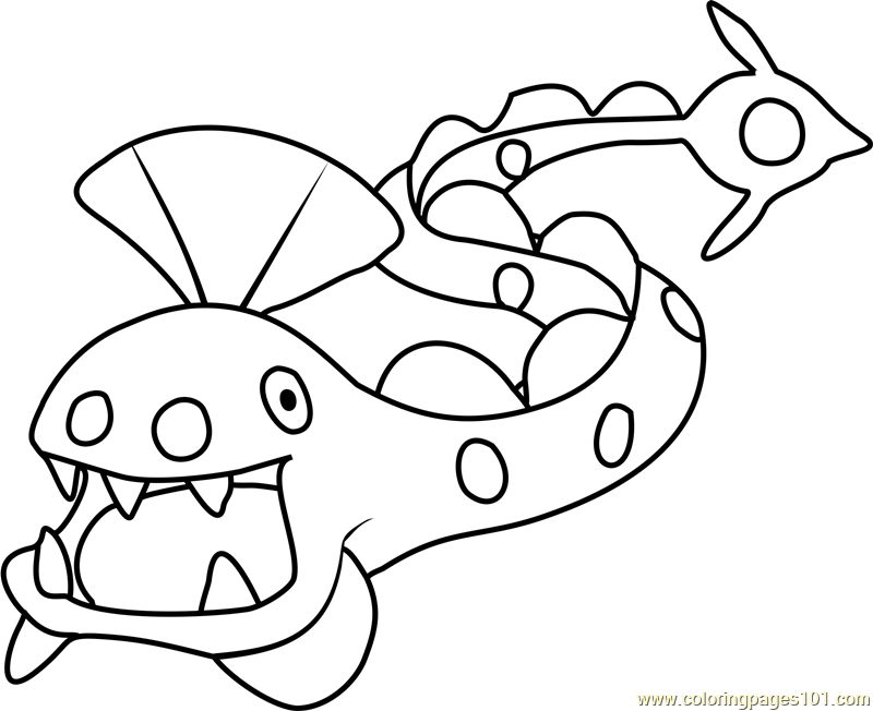Huntail Pokemon Coloring Page for Kids - Free Pokemon Printable ...