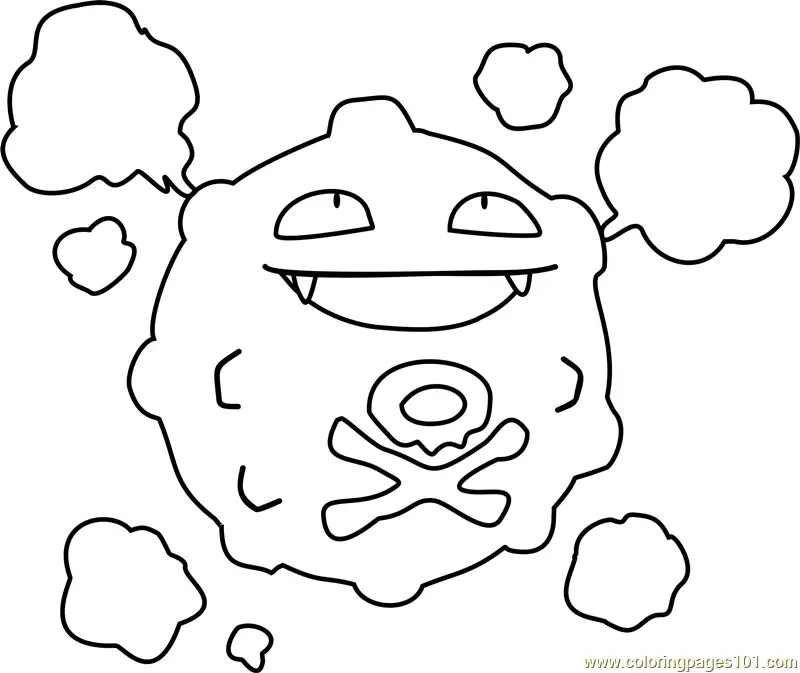 Koffing Pokemon Coloring Page for Kids - Free Pokemon Printable ...